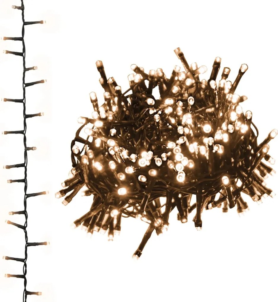 343264 vidaXL Kompaktní LED řetěz se 2 000 LED diod teplý bílý 45 m PVC