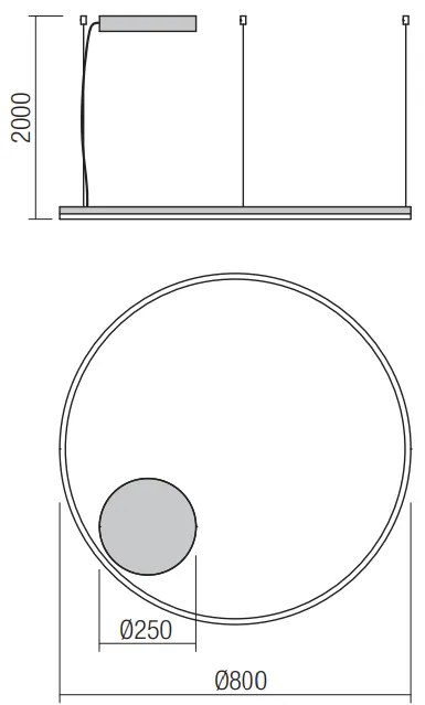 Světla a lustry REDO GROUP Kruhové LED osvětlení nad stůl ORBIT 01-1712-TRIAC Stmívání: Dali