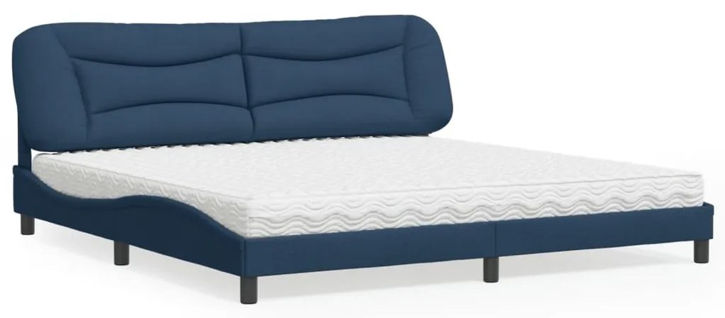 Postel s matrací Hvar modrá 200 x 200 cm textil 3208561