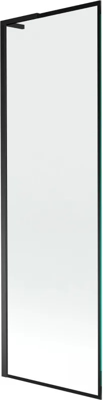 Mexen Next L, 1-křídlová vanová zástěna 60 x 150 cm, 6mm čiré sklo-černý vzor, černý profil, 895-060-000-03-70-70