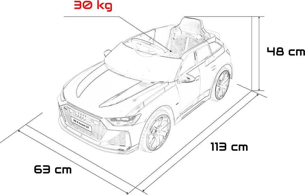 Ramiz Audi RS6 Avant GT elektrické autíčko pro děti černé