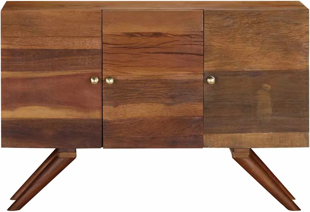 Příborník hnědý 100 x 30 x 75 cm masivní recyklované dřevo 246674