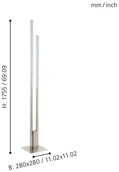 Eglo 33323 - LED RGBW Stmívatelná stojací lampa FRAIOLI-C 2xLED/17W/230V