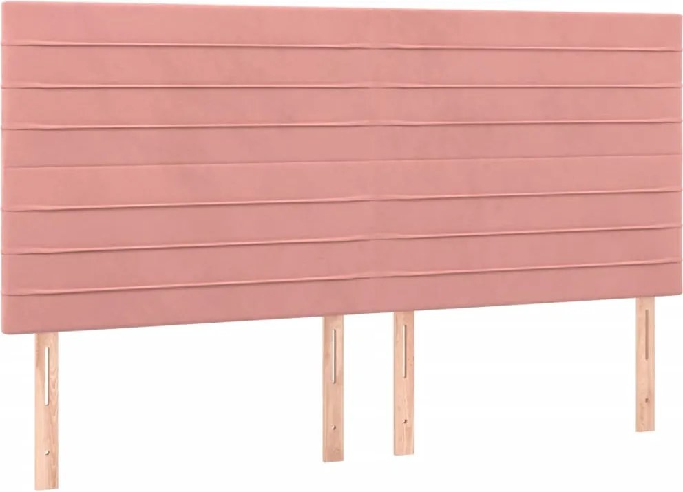 Box spring postel s matrací růžová 160x200 cm samet 3137916