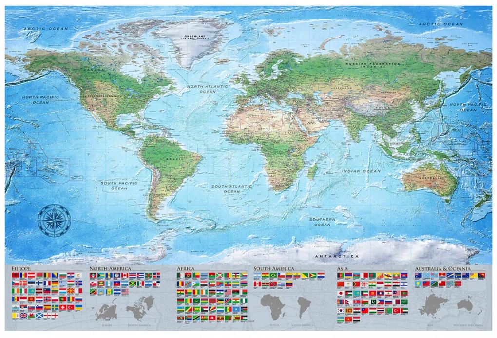 Mapa na korkové tabuli - nebeská mapa světa (90x60 cm) - Murando DeLuxe