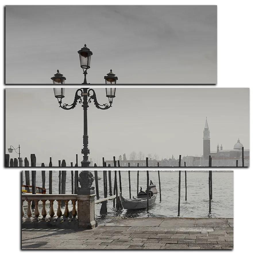 Obraz na plátně - Velký kanál a gondoly v Benátkách - čtverec 3114QD (105x105 cm)