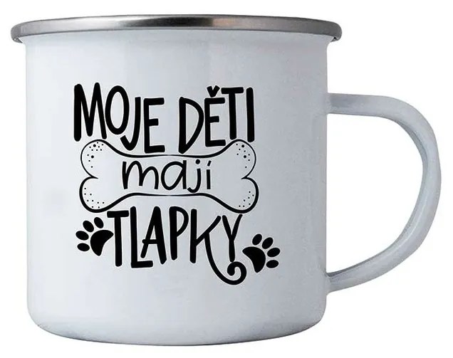 Bohemia Gifts Plechový hrnek - Tlapky, 350 ml