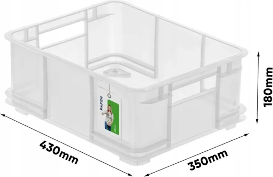 Keeeper Úložný box pro domácnost i dílnu, BRUNO L, 20,5L, 43 x 35 x 17,5 cm, transparentní