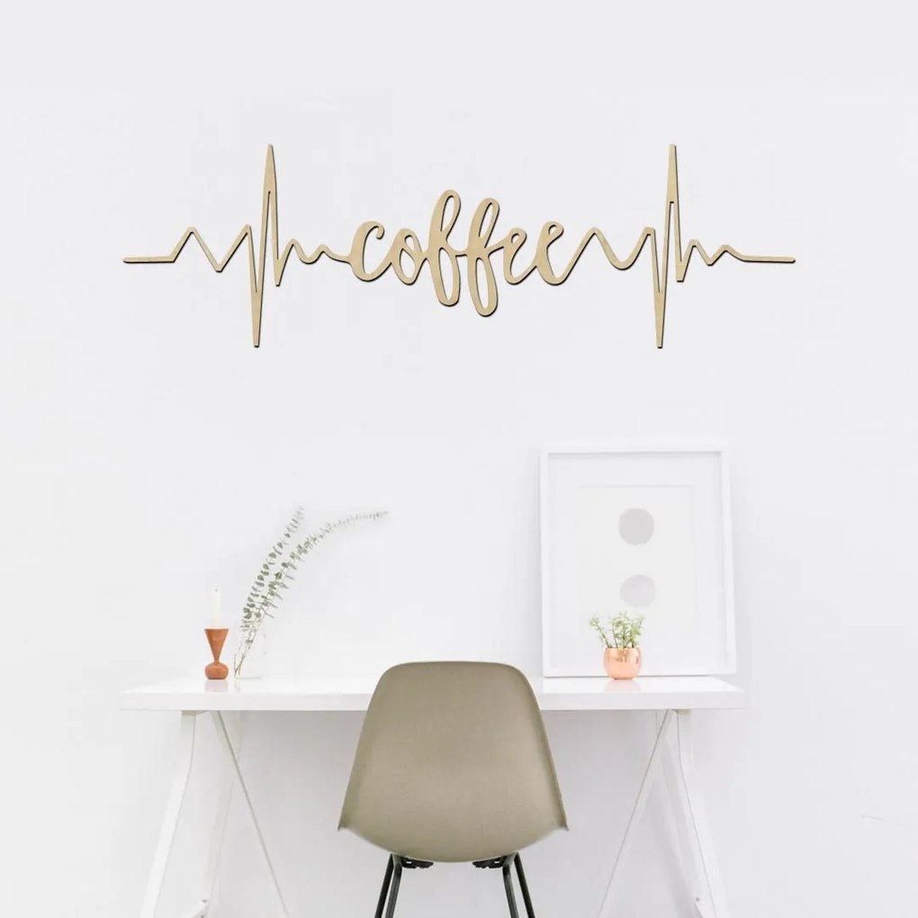 dřevo života Dřevěná dekorace COFFE PULSE Zvolte rozměr (cm): 40x12, Zvolte barvu dekoru: Černá