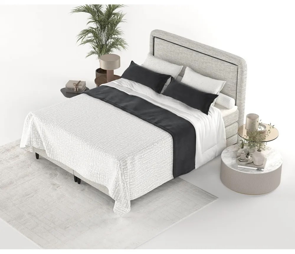 Světle šedá boxspring postel 180x200 cm Dove – Maison de Rêve