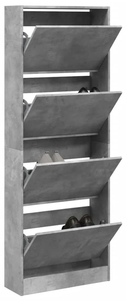 Botník betonově šedý 60 x 21 x 163,5 cm kompozitní dřevo - Default Title