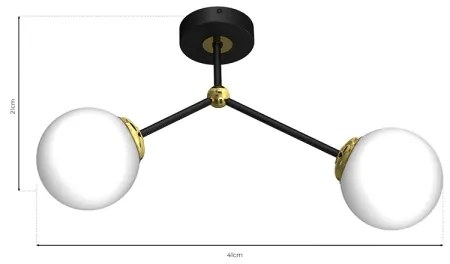 Přisazený lustr JOY 2xE14/40W/230V černá/zlatá