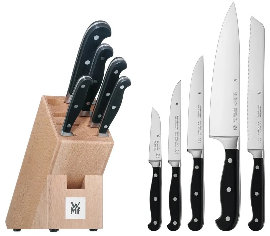 Sada 5 nožů ze speciálně kované nerezové oceli a kuchyňského bloku WMF Spitzenklasse Plus