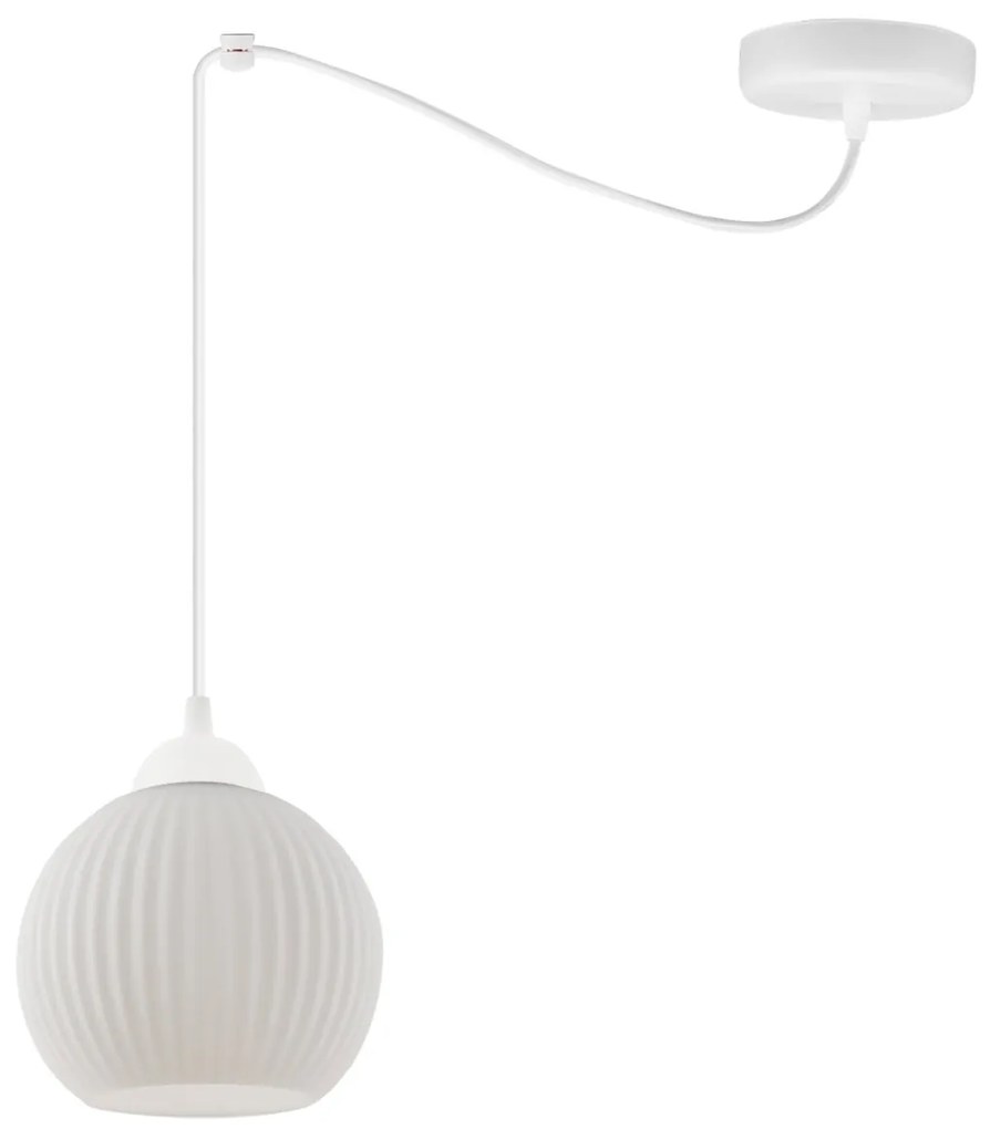 Závěsné svítidlo Riffle Round Spider, 1x bílé skleněné stínítko, w