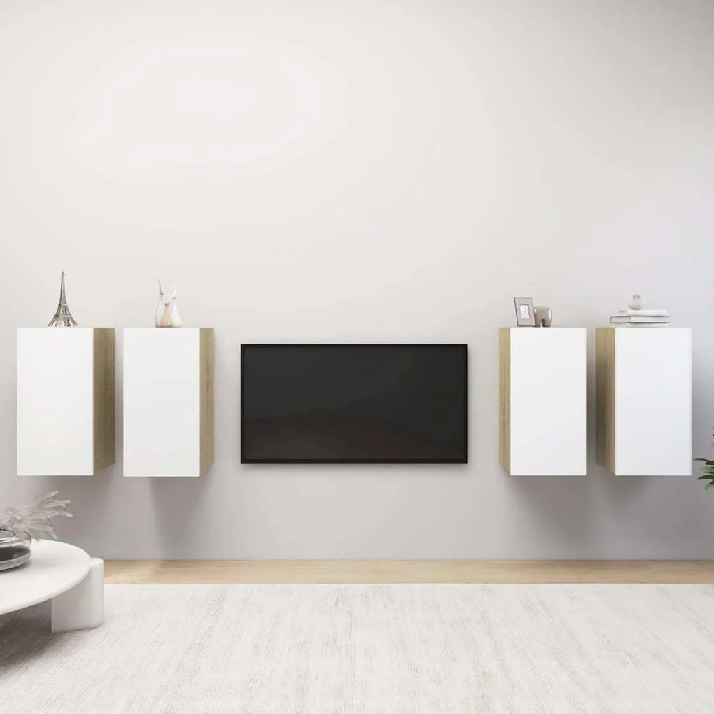 vidaXL TV skříňky 4 ks 30,5 x 30 x 60 cm kompozitní dřevo [3079160] Barva: šedá sonoma