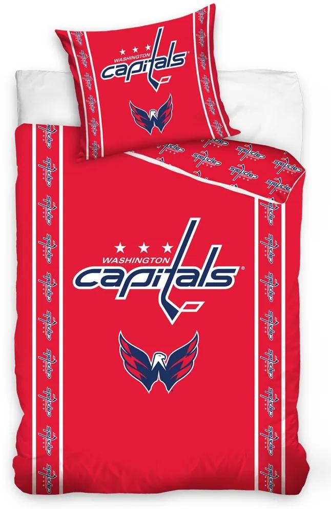 Dětské bavlněné  povlečení NHL Washington Capitals Stripes 70x90/140x200 cm