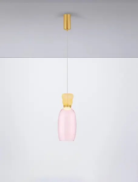 Designový lustr Pluma růžová
