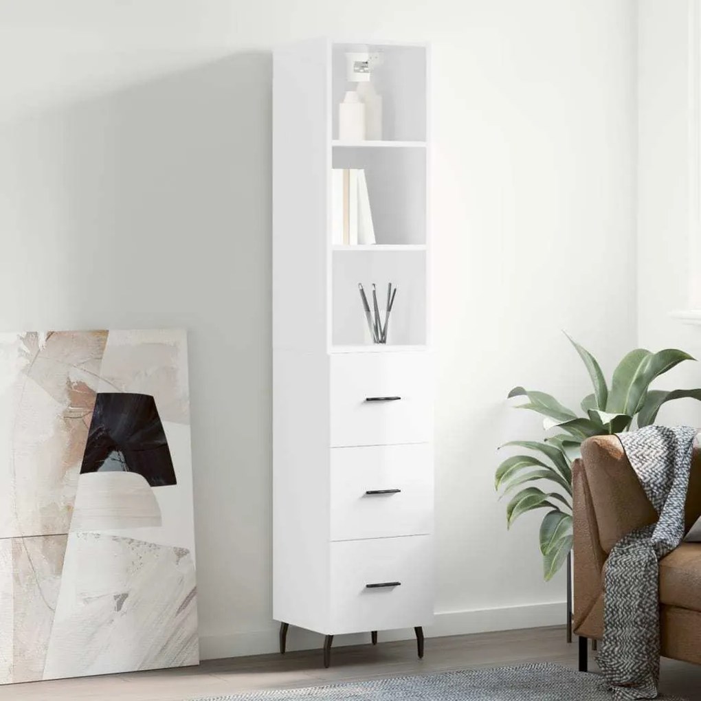 vidaXL Skříň highboard 34,5 x 34 x 180 cm kompozitní dřevo [3189721] Barva: Betonová šedá