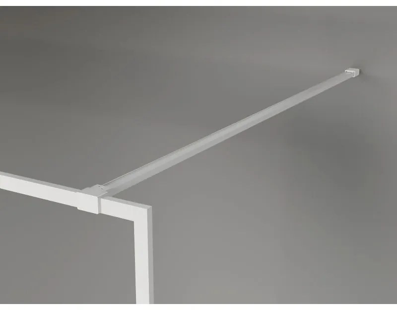 Mexen, Mexen Kioto-XF sprchová stěna s rámem 100 x 202 cm, matná 10 mm, bílá - 800-100-104-20-30-X
