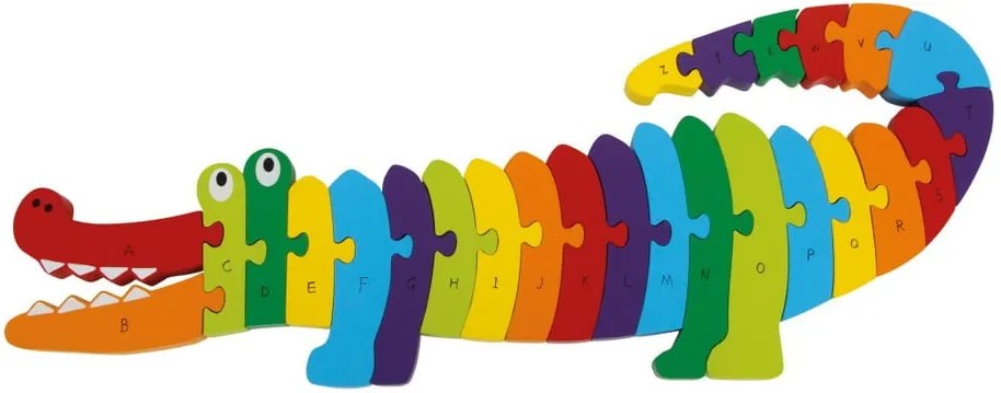 Vzdělávací dřevěné puzzle Legler Crocodile ABC