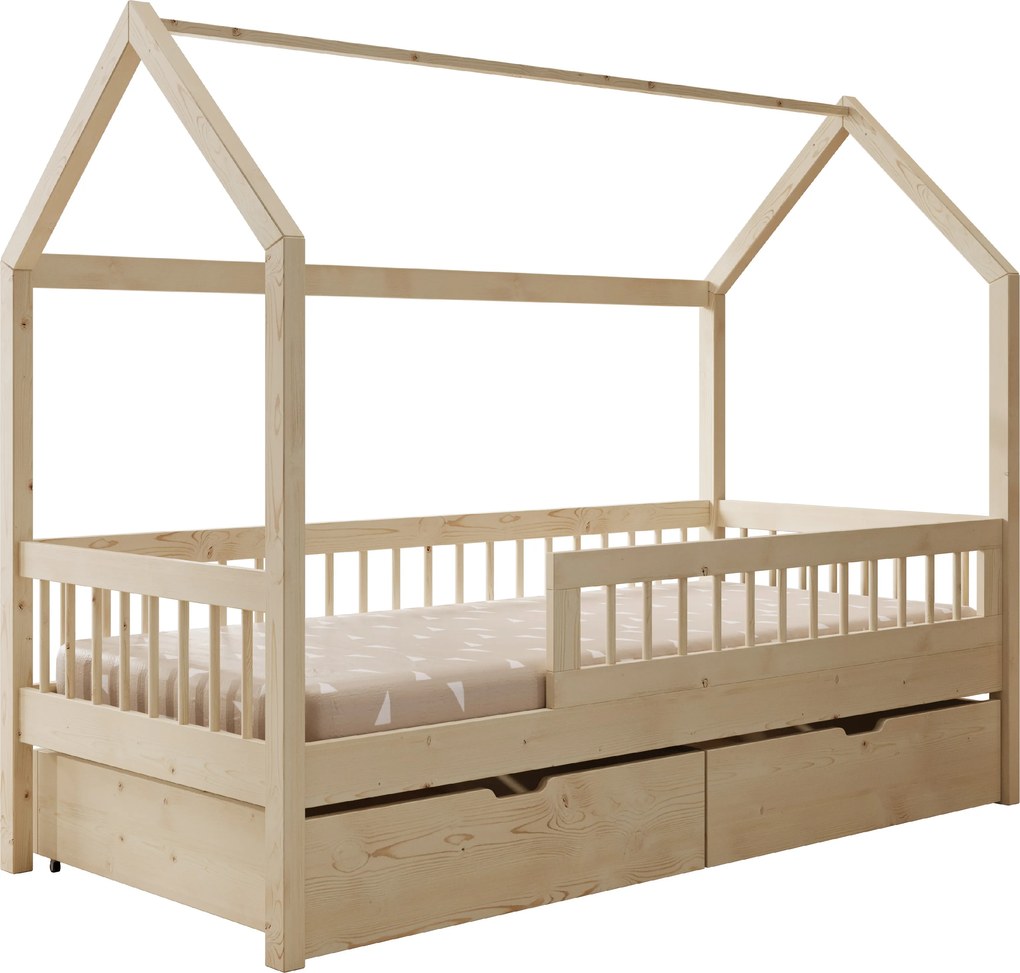 ADRK Furniture Postel Domek Galicja s matrací CH-GAL-P-200-M