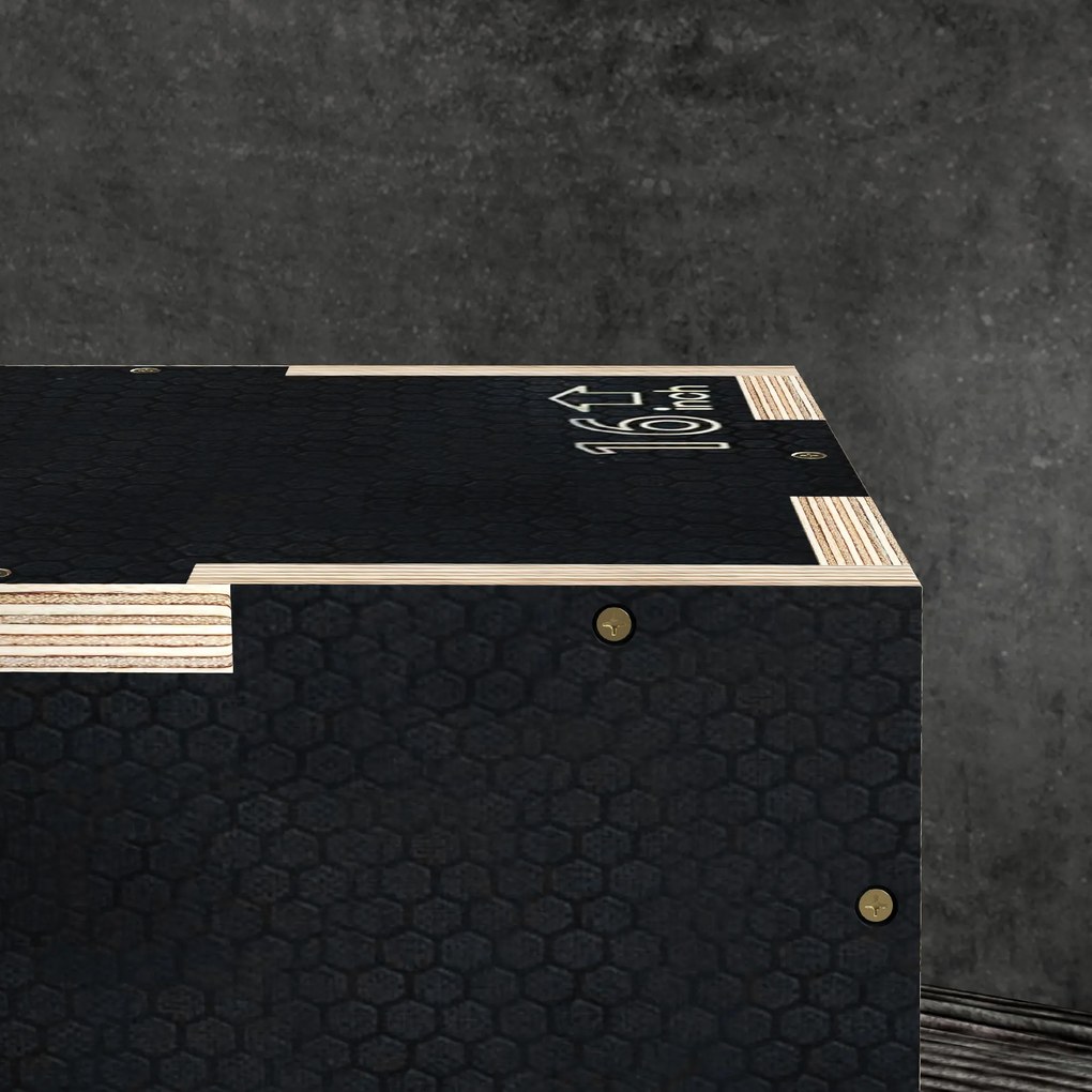 SPORTNOW Plyo box/jump box, robustní, 40,5 x 35,5 x 30,5 cm, černý, rukojeť 10x3,5 cm, do 120 kg