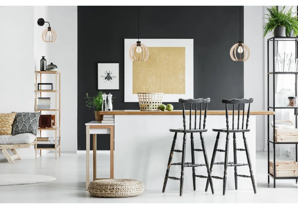 Nástěnné svítidlo Timber 9, 1x dřevěné stínítko