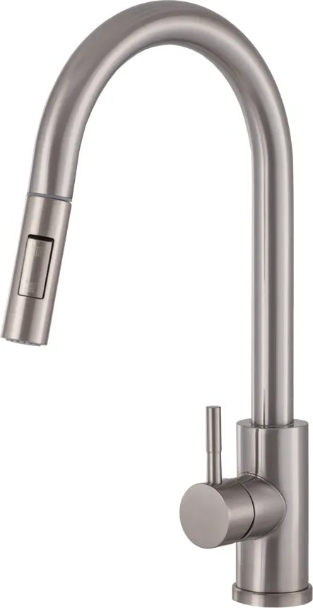 Gamma Taru Slim, vysoká dřezová baterie h-400, broušená ocel, GMA-BTS-IX