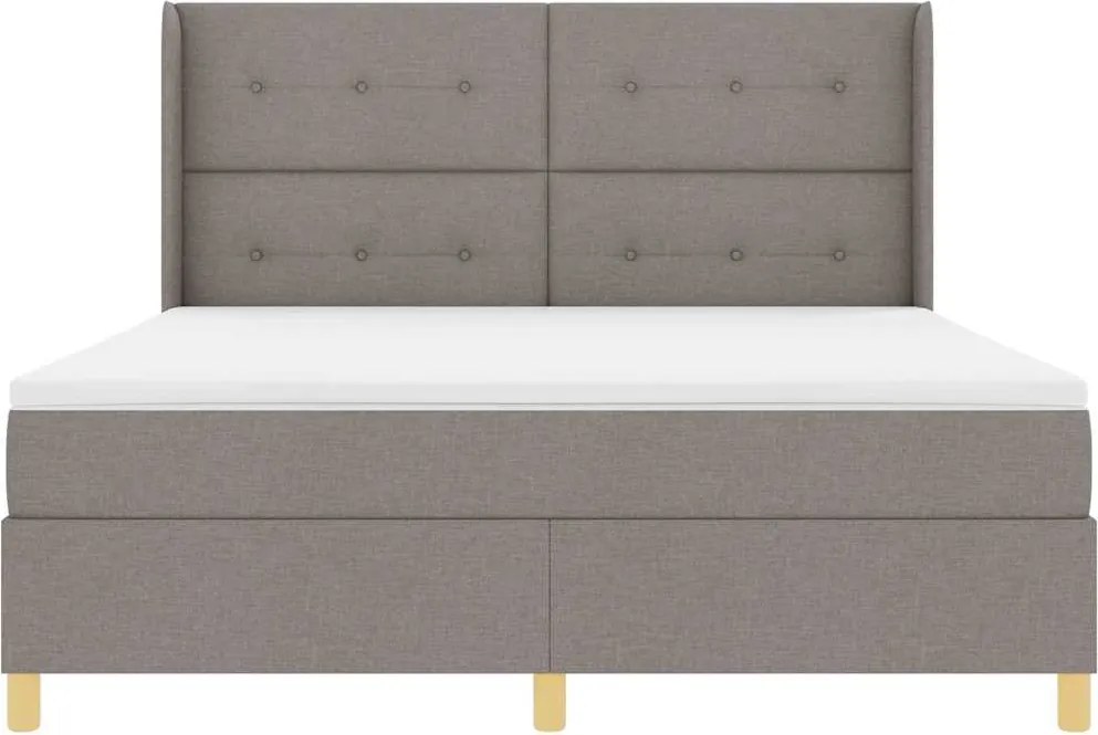 Postel s boxspringem s čelo Taupe 180 x 200 cm textil 3341851