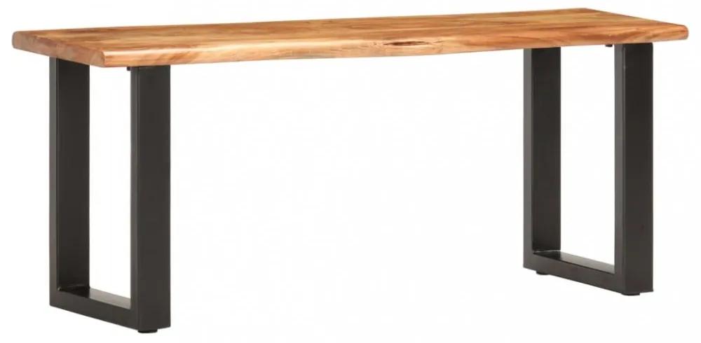 Lavice s živou hranou akáciové dřevo / ocel Dekorhome 160 cm