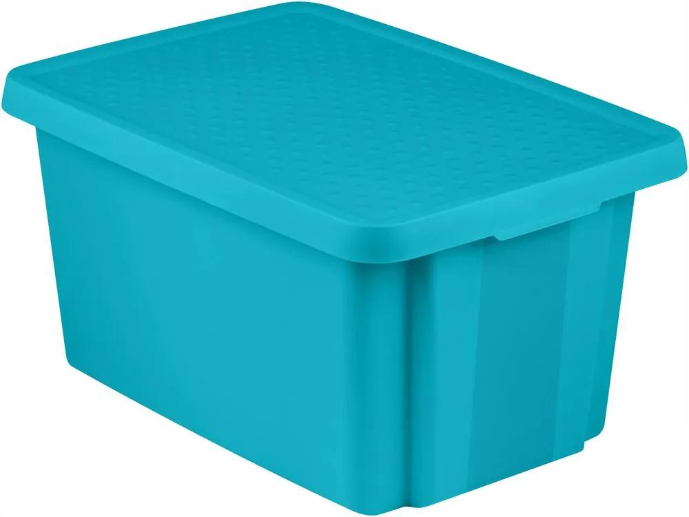 Velký úložný box s víkem 45 l, modrý