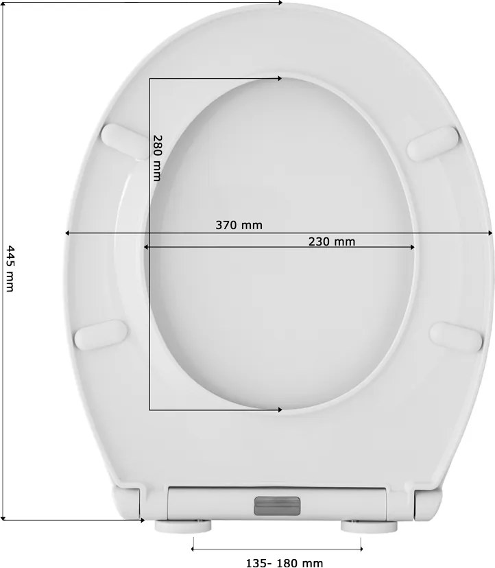 Gamma Porto, toaletní WC sedátko 445x370mm z polypropylenu s pomalým zavíráním, bílá, GMA-PORTO