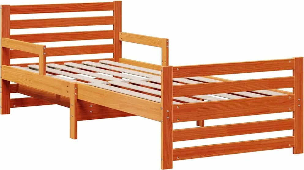 Rám postele s rozšiřitelnou matrací s čelo Hnědá 80 x 200 cm 3385957