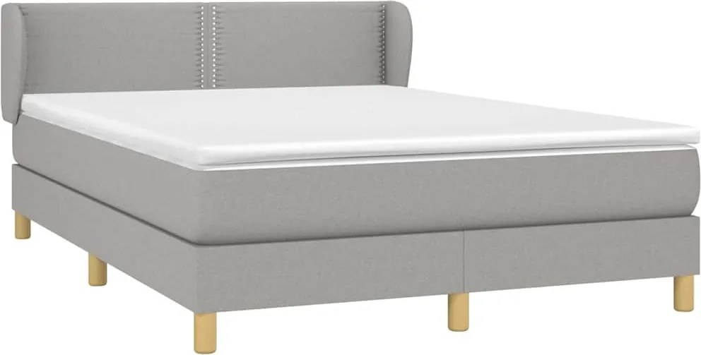 Box spring postel s matrací světle šedá 140 x 190 cm textil 3126717