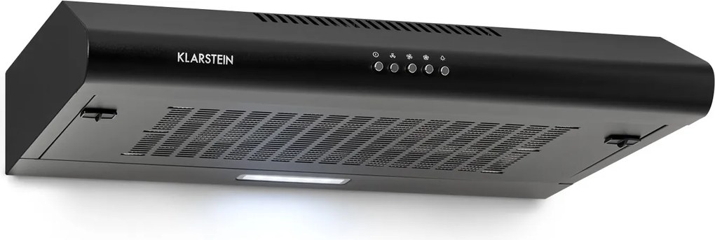 Klarstein Capannina, digestoř, 60 cm, podskříňková, 166 m³/h, LED, ušlechtilá ocel, černá