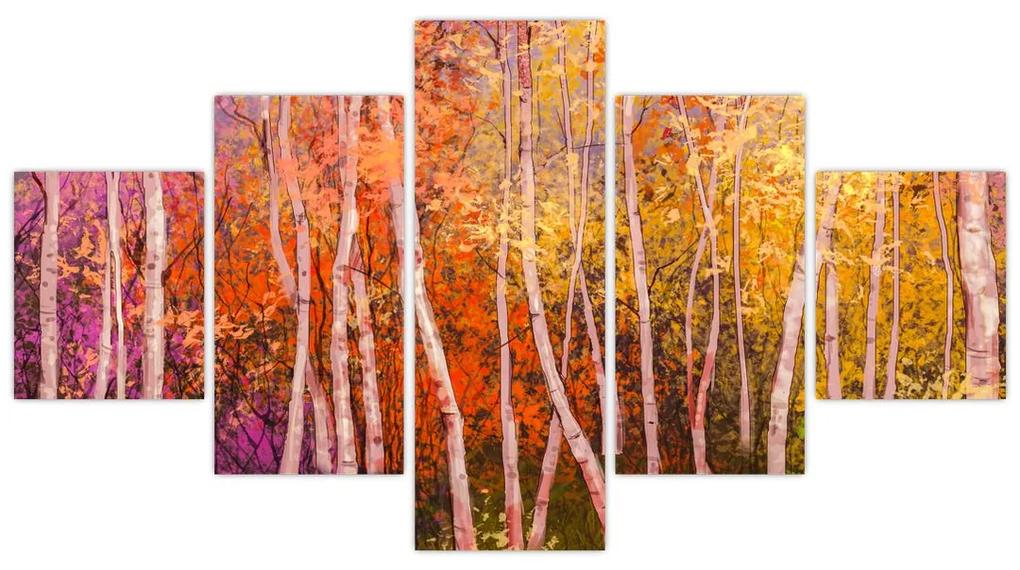 Obraz barevného lesa (125x70 cm)