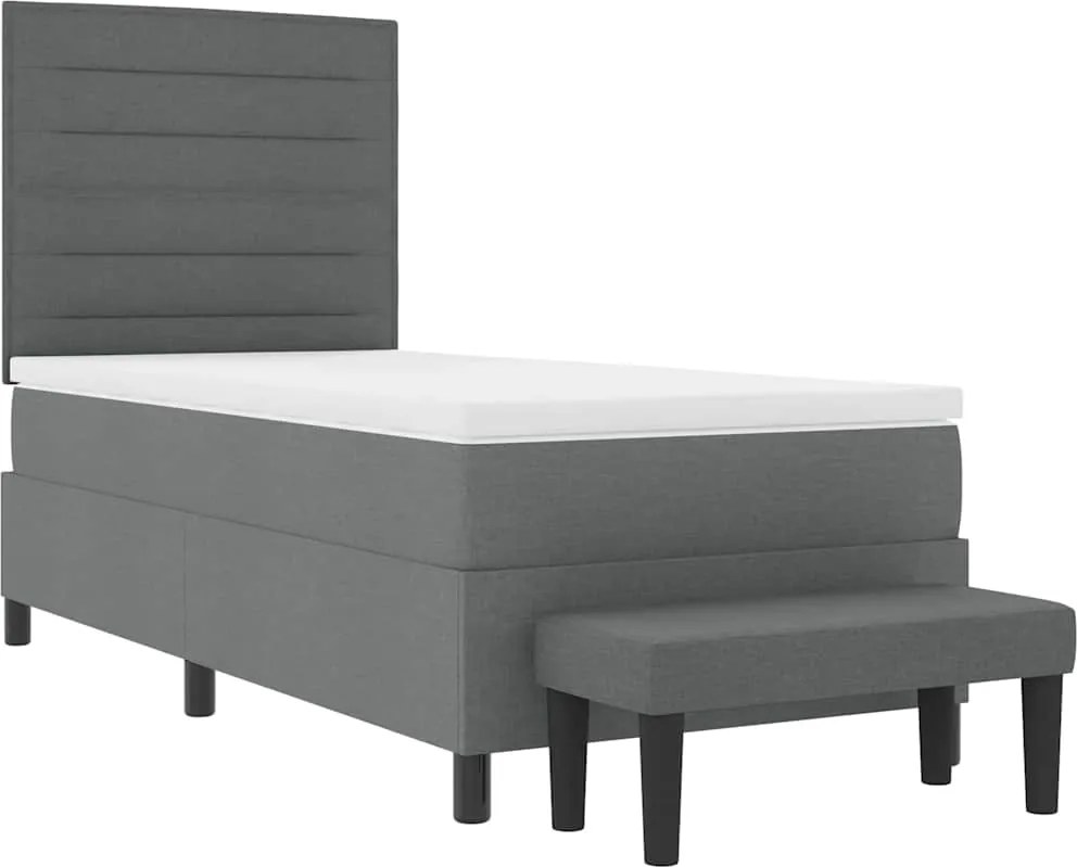 Postel s boxspringem s polštářem Tmavě šedá 80 x 200 cm textil 3343947
