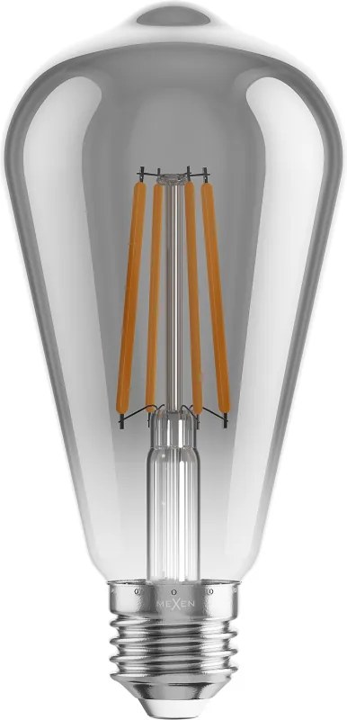 Mexen Vintis, LED filamentová žárovka E27, ST64, 8 W, teplá bílá 2700K, kouřová, L152-E27-0827-70