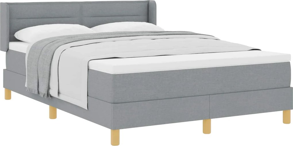 Postel s boxspringem s matrací Světle šedá 190 x 140 cm textil 3341223