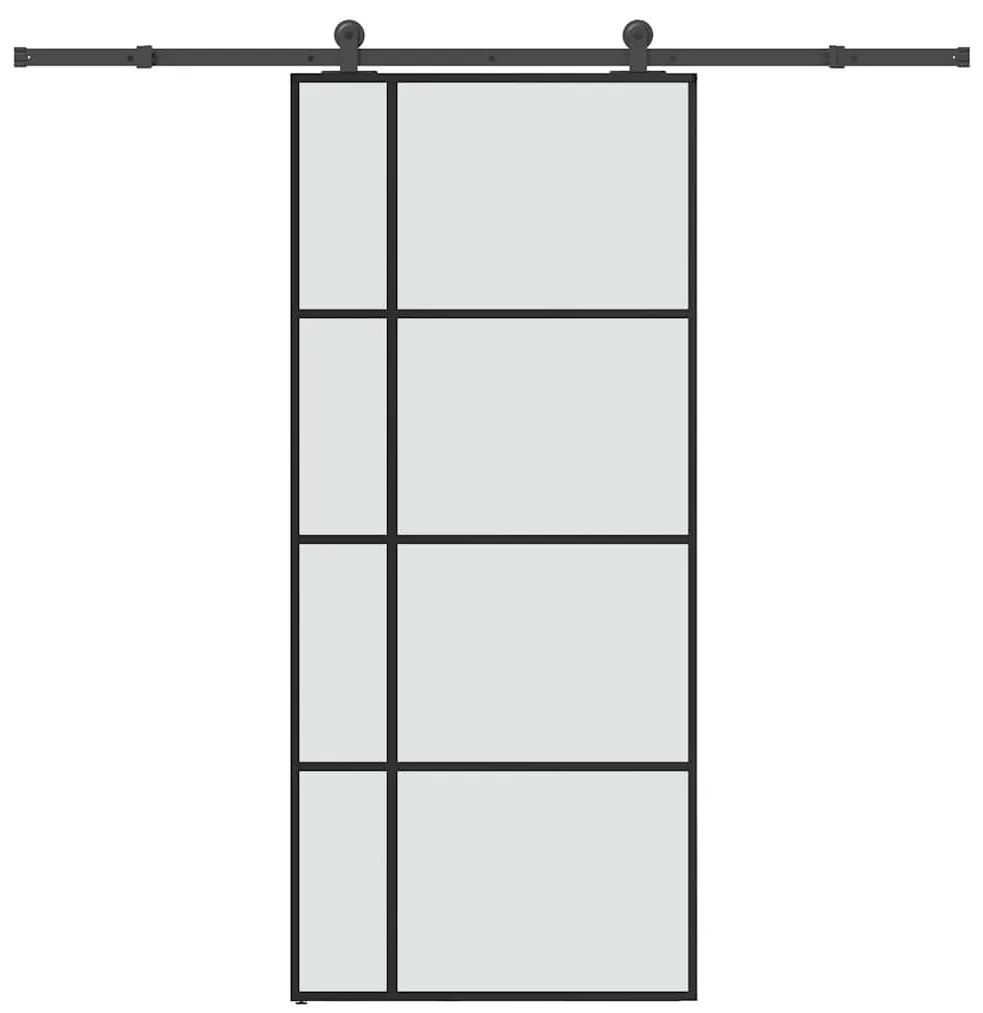 Posuvné dveře s kováním 90x205 cm ESG sklo a hliník 3332920