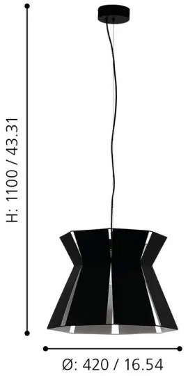 Eglo 99081 - Lustr na lanku VALECROSIA 1xE27/40W/230V