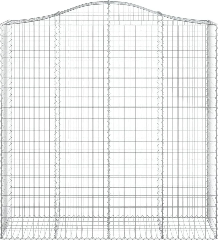 Klenuté gabionové koše 2 ks 200x50x200/220cm pozinkované železo 3145745