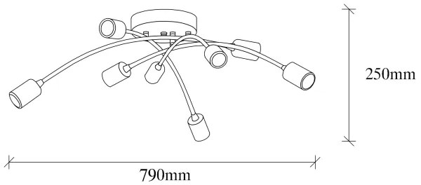 Přisazený lustr BANANA 8xE27/40W/230V
