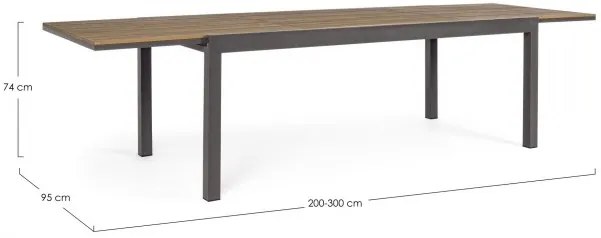 BIZZOTTO Rozkládací jídelní stůl ELIAS 200x95 cm antracit