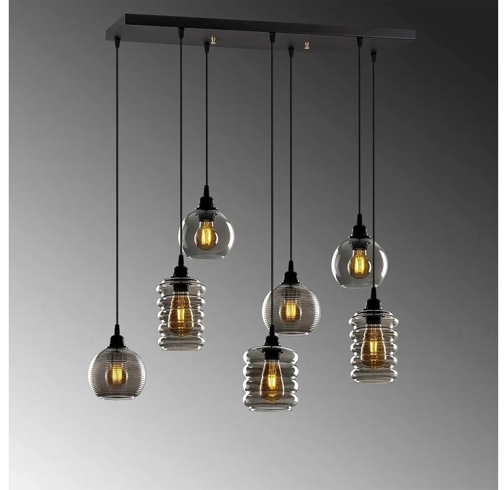Designový lustr Walden 85 cm kouřový