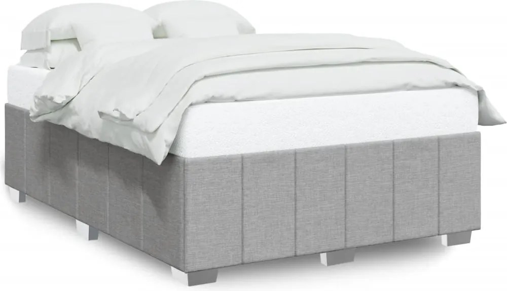 Rám postele bez matrace světle šedý 160 x 200 cm textil 3284846