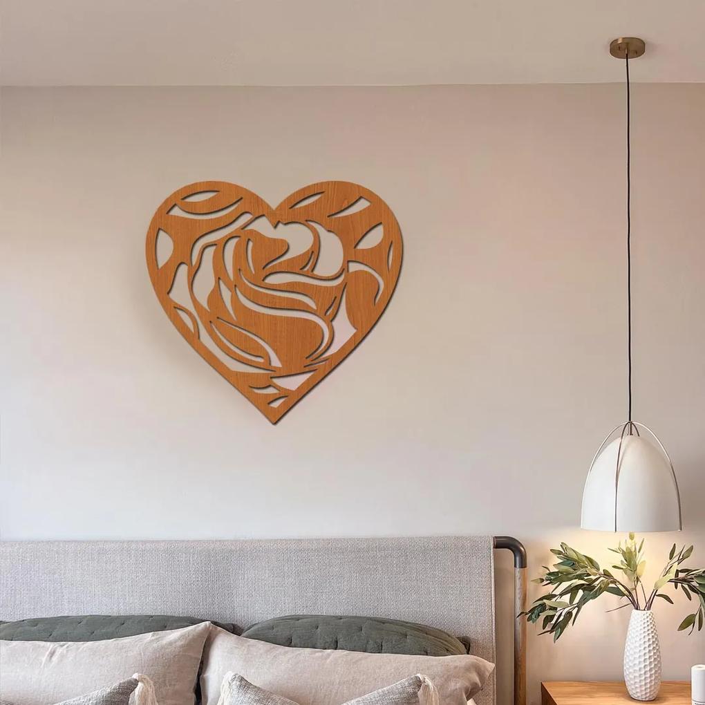 dřevo života Dřevěné srdce - LOVE Barevný vzor: Ořech, Rozměry (cm): 60x57