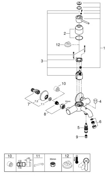 GROHE 23787000 - Vanová baterie START CLASSIC DN 15 lesklý chrom