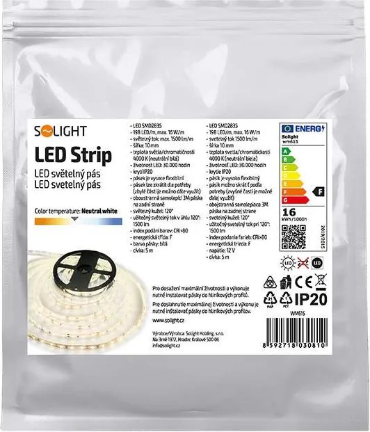 LED světelný pás WM615, 5 m, bílá