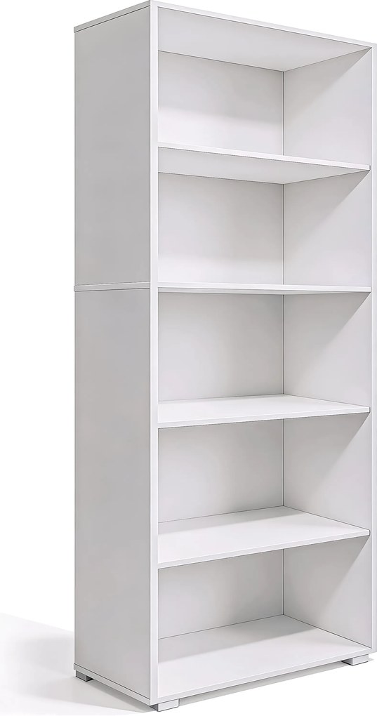 Knihovna Vela bílý 5 přihrádky